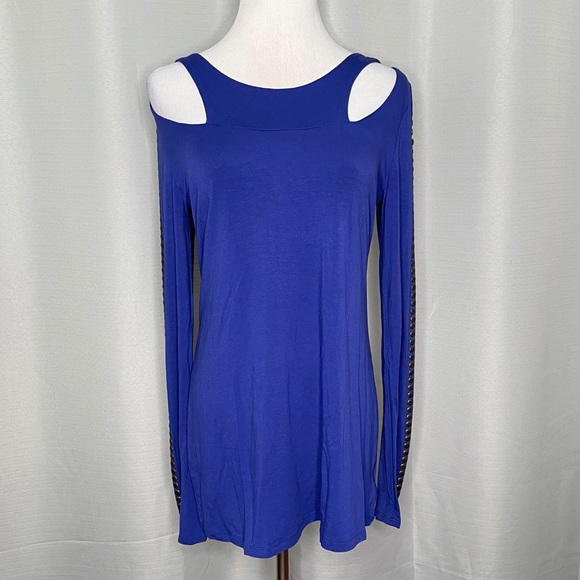 Nicole by Nicole Miller | Tops | Nicole Miller Studded Sleeve Slash Top ...